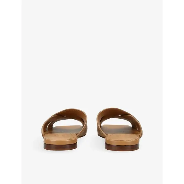 TOD'S Intrecciato Leather Sandals - Camel