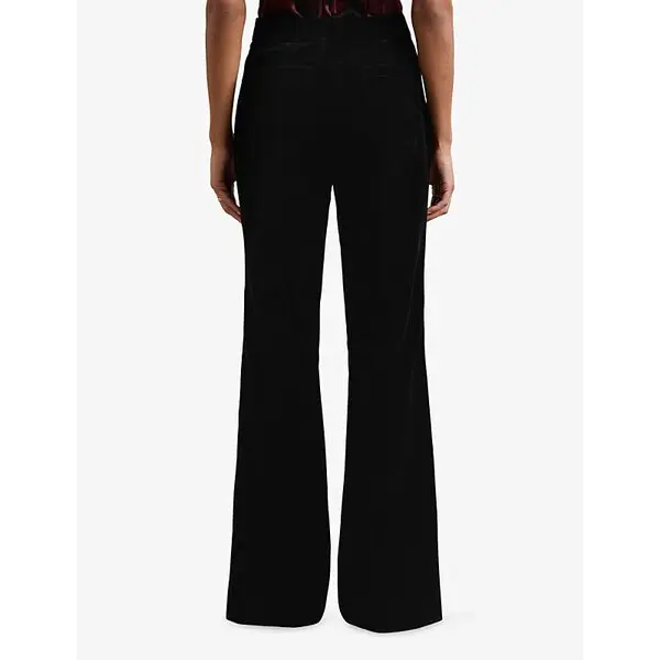 REISS Myrtle Flared-leg Velvet Trousers
