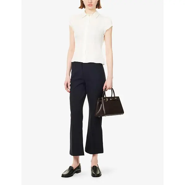 Theory Seamed Kick Cropped-leg Woven Trousers