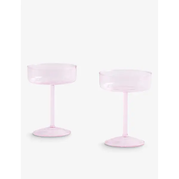 HAY Tint Coupe Glasses Set Of Two - Pink