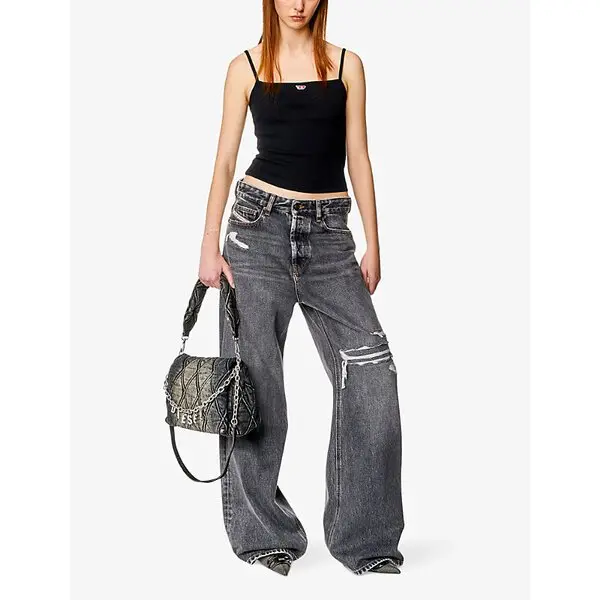 DIESEL® 1996 D-sire Distressed Wide-leg Jeans