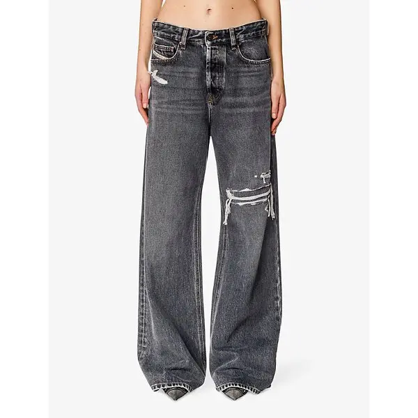 DIESEL® 1996 D-sire Distressed Wide-leg Jeans