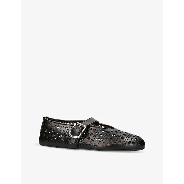 Alaïa Vienne Cut-out Leather Ballerina Courts