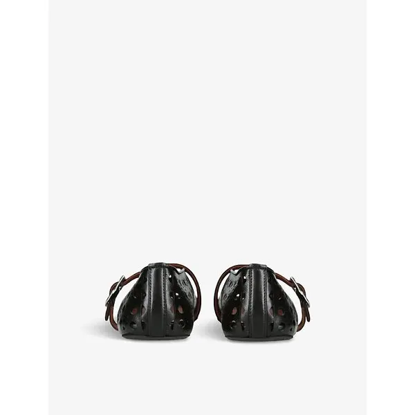 Alaïa Vienne Cut-out Leather Ballerina Courts