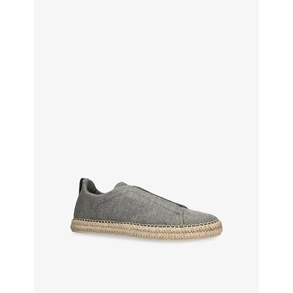 Zegna Triple Stitch Canvas Espadrilles - Grey