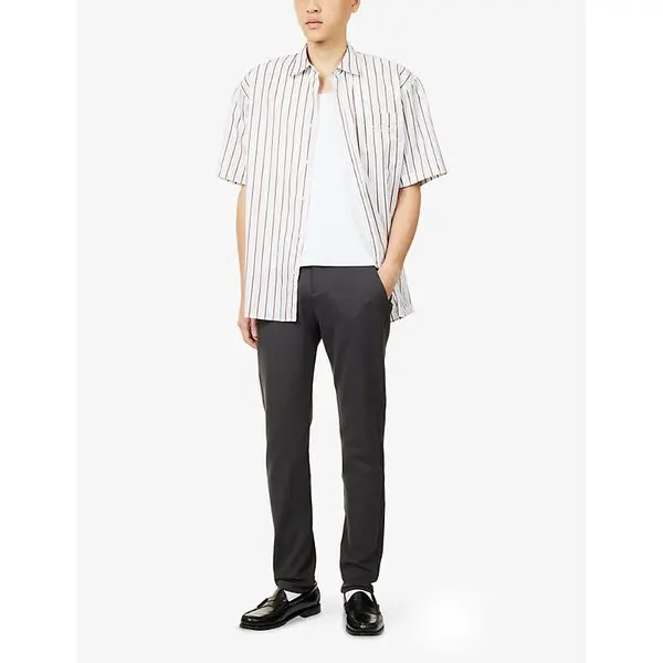 Paige Transcend Knit Stafford Tapered Trousers - Rocket
