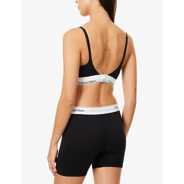 Calvin Klein Icon Cotton And Modal-blend Plunge Bra