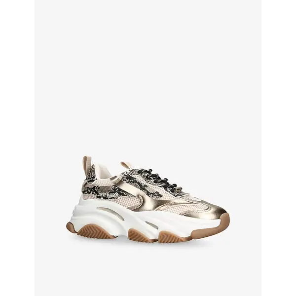 Steve Madden Possession-e Faux-leather Trainers - Bronze