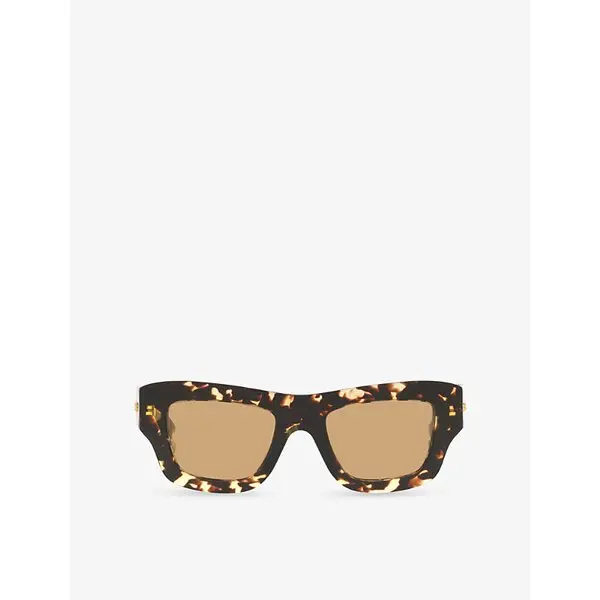 Bottega Veneta Rectangle Frame Sunglasses - Brown
