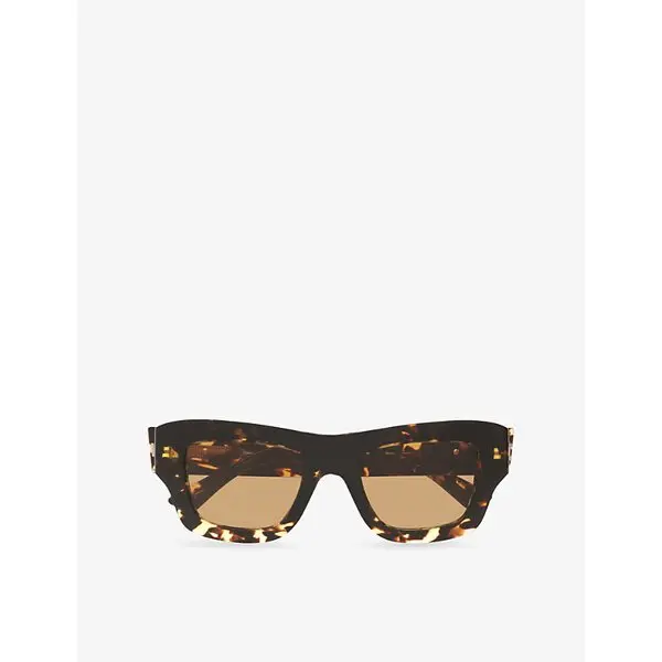 Bottega Veneta Rectangle Frame Sunglasses - Brown