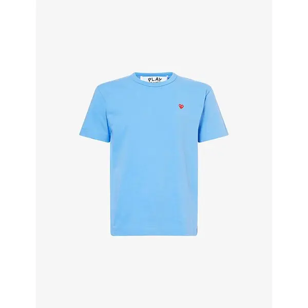 Play Comme Des Garcon Small Heart-embroidered Cotton T-shirt