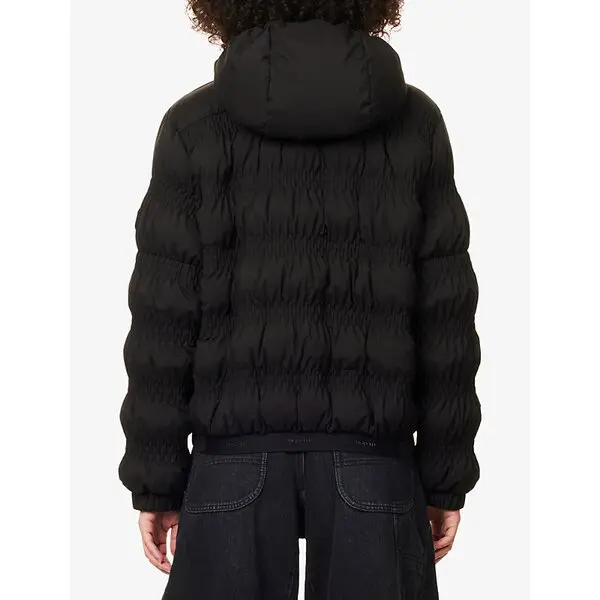 Moncler Noyer Gather-quilted Hooded Short Down Jacket