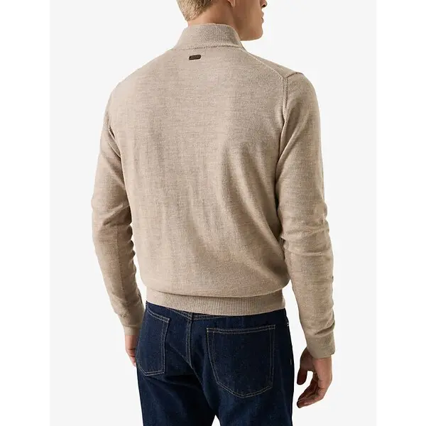 Eton Zip-up Knitted Wool Cardigan