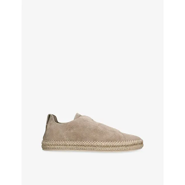 Zegna Triple Stitch Suede Espadrilles - Grey