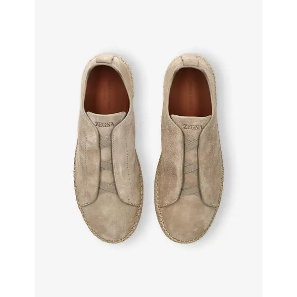 Zegna Triple Stitch Suede Espadrilles - Grey