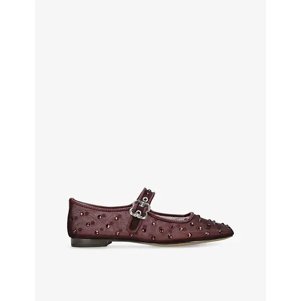 Sam Edelman Michaela Shine Mesh Mary-jane Flats - Red