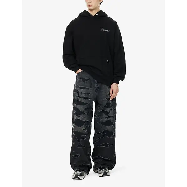 REPRESENT Owners Club Script Kangaroo-pocket Relaxed-fit Hoodie