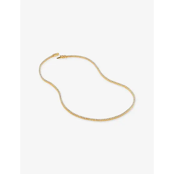 CARAT* LONDON Lexi Tennis 18ct Yellow Vermeil And Zirconia Necklace - Gold
