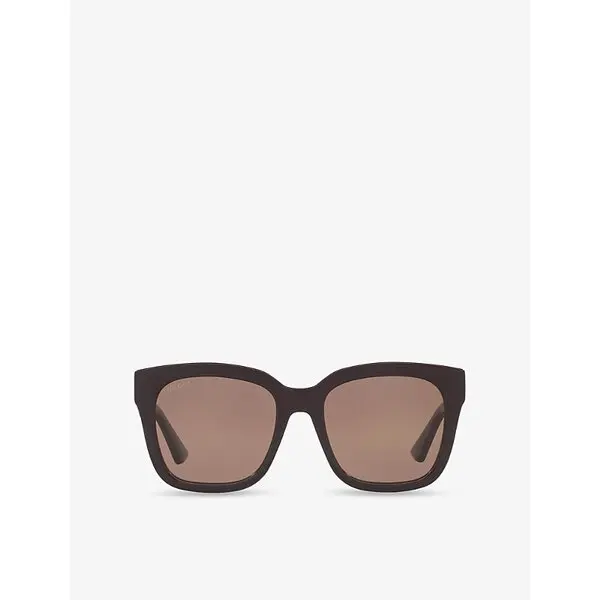 Gucci Gg1338s Rectangle-frame Injected Sunglasses - Red