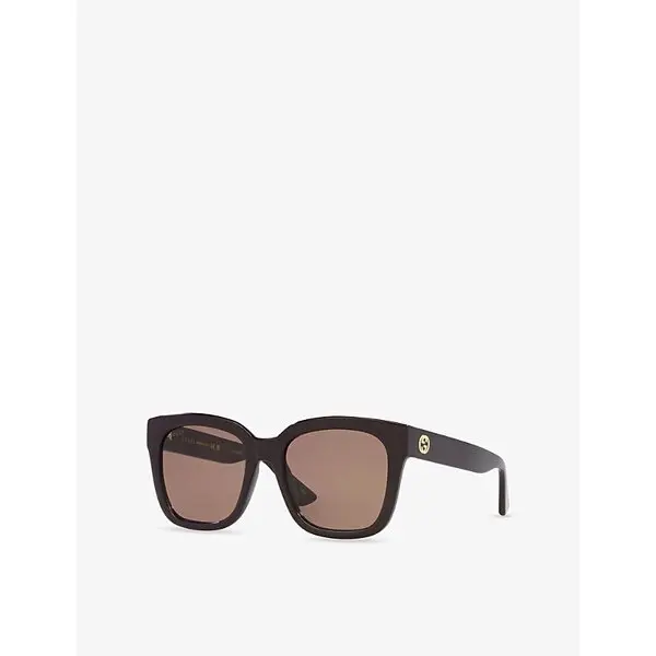 Gucci Gg1338s Rectangle-frame Injected Sunglasses - Red