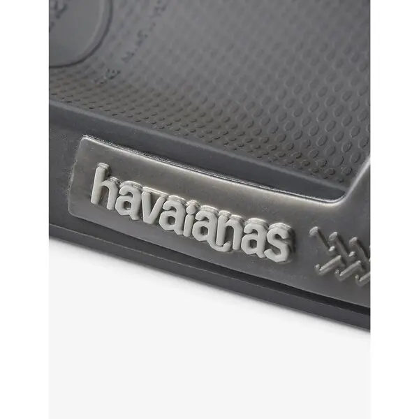 Havaianas Classic Metallic Rubber Sliders - Steel Grey