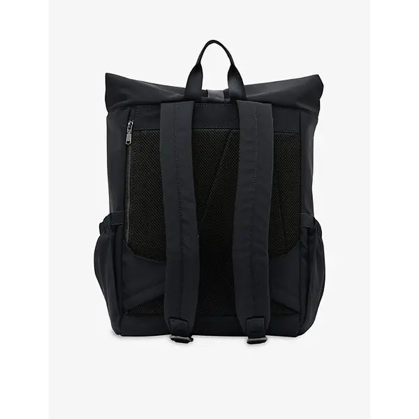 REISS Branded Woven Roll-top Backpack