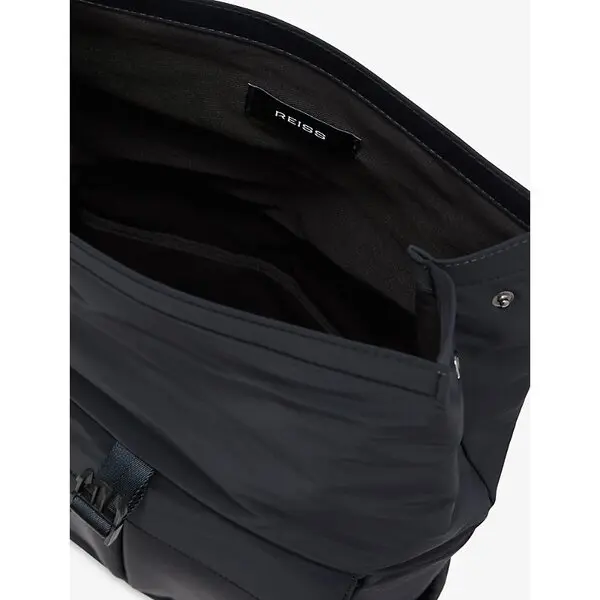 REISS Branded Woven Roll-top Backpack