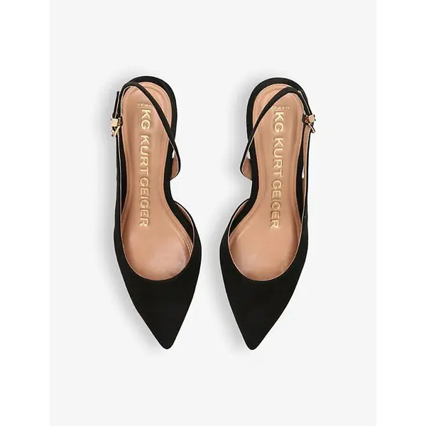 Kurt Geiger Aria Slingback Suede Sandals - Black