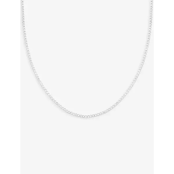 ASTRID & MIYU Gleam Zirconia Chain Necklace - Silver