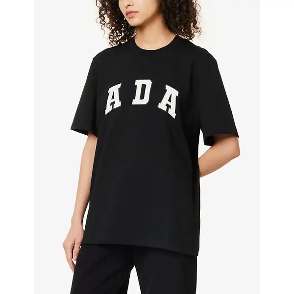 ADANOLA Logo-embroidered Cotton-jersey T-shirt