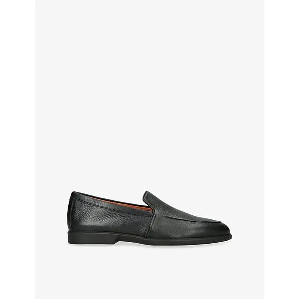 Santoni Malibu Leather Loafers - Black