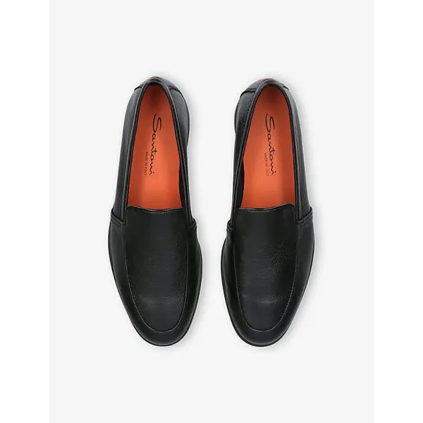 Santoni Malibu Leather Loafers - Black