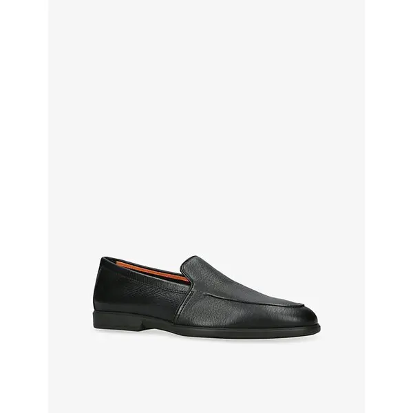 Santoni Malibu Leather Loafers - Black