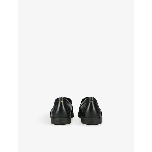 Santoni Malibu Leather Loafers - Black