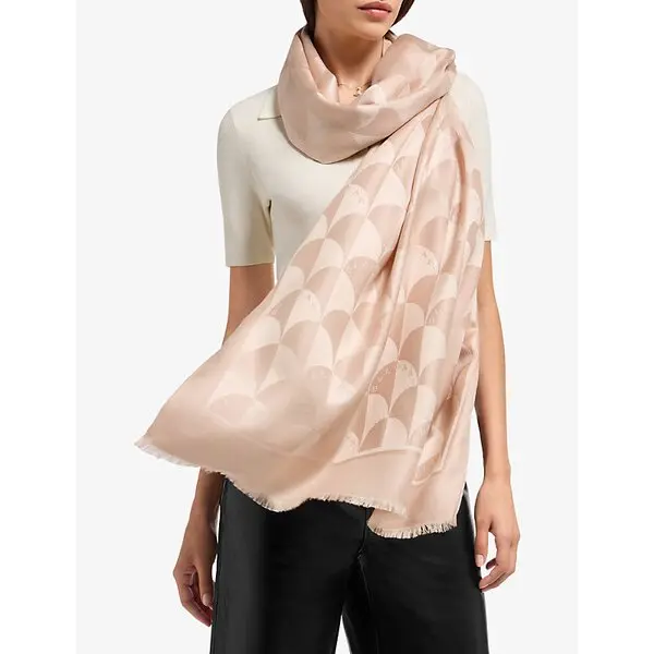 BVLGARI Calla Maxi Silk And Wool-blend Stole - Pink
