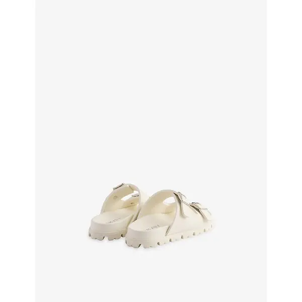 Prada Double-buckle Rubber Slides - Neutral