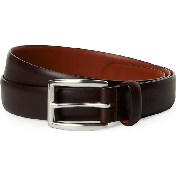 Polo Ralph Lauren Harness Embossed-logo Leather Dress Belt - Brown