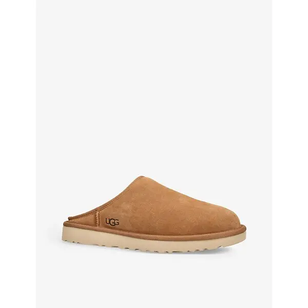 UGG Classic Slip-on Suede And Shearling Slippers - Tan