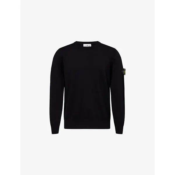 Stone Island Cotton-knit Crewneck Jumper With Badge