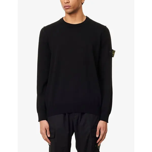 Stone Island Cotton-knit Crewneck Jumper With Badge