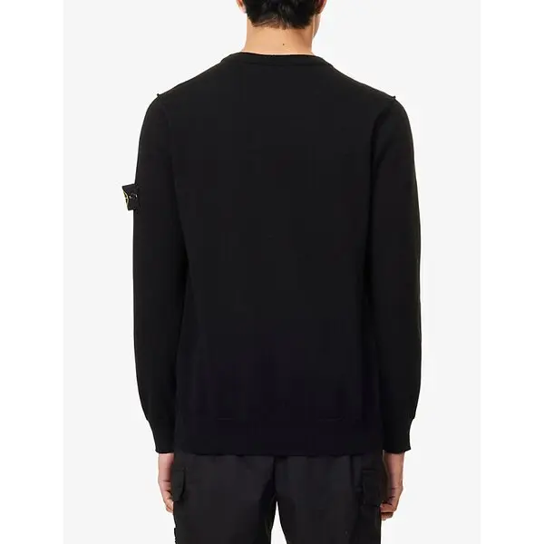Stone Island Cotton-knit Crewneck Jumper With Badge