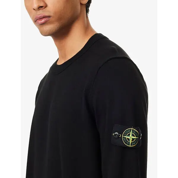 Stone Island Cotton-knit Crewneck Jumper With Badge