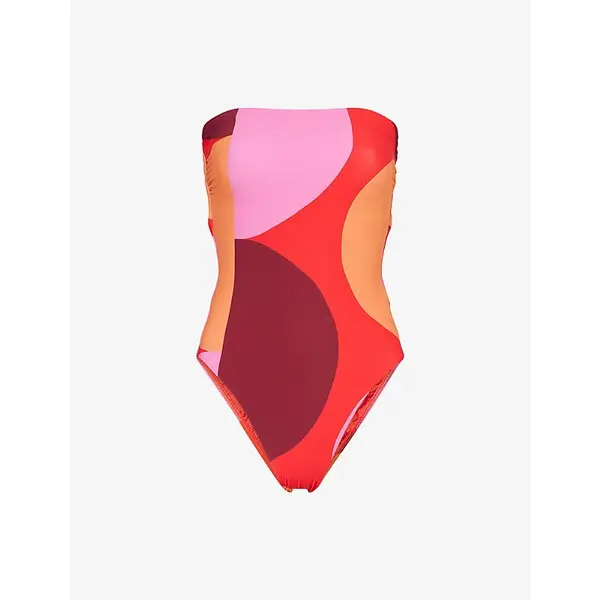 Seafolly Printed Bandeau Swimsuit - Flame