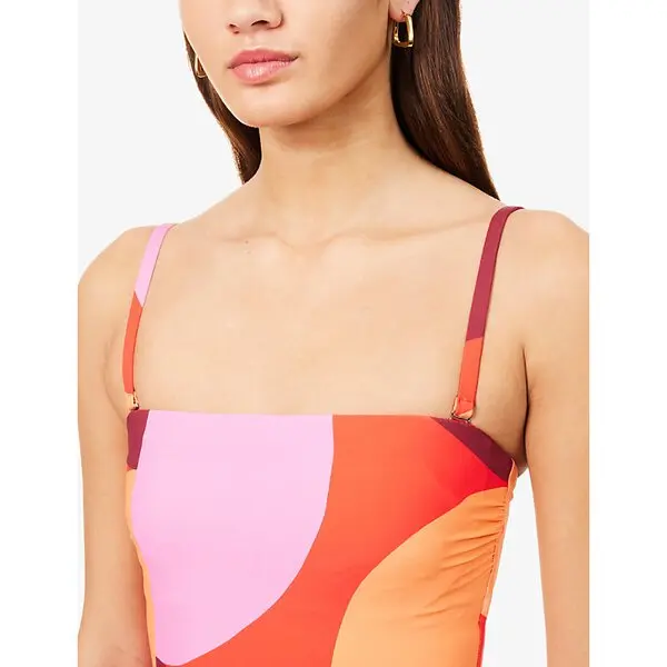 Seafolly Geometric Print Bandeau One-piece Swimsuit