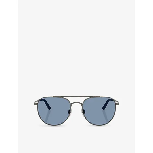 Oliver Spencer Pilot-frame Metal Sunglasses - Grey