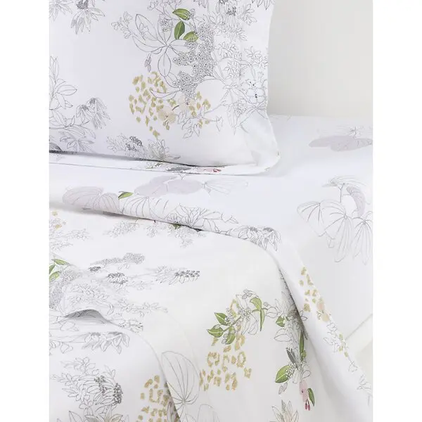 YVES DELORME Orchidee Floral Cotton Flat Sheet - Multicoloured