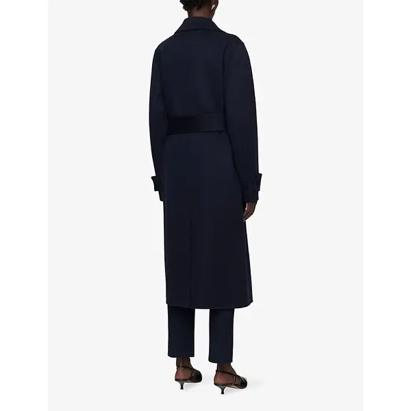 JOSEPH Arlina Double-faced Wool And Cashmere Coat - Navy