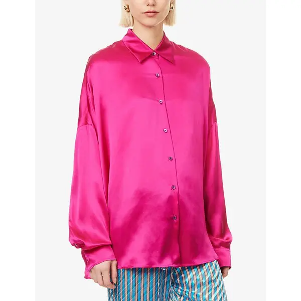 Dries Van Noten Oversized Casia Silk Shirt