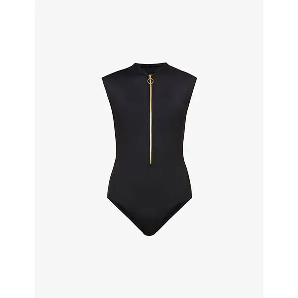 Seafolly Collective Zip-front Stretch-nylon Swimsuit - Black