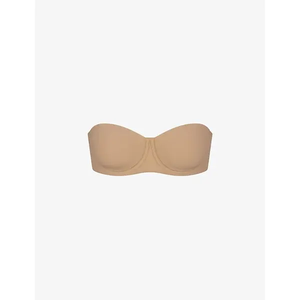 SKIMS Fits Everybody Strapless Stretch-woven Bra - Clay